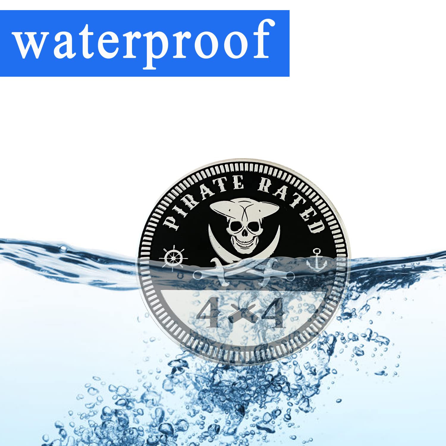 Snapklik.com : Pirate Badge Rated Car Emblem, 4 X 4 Metal Automotive ...