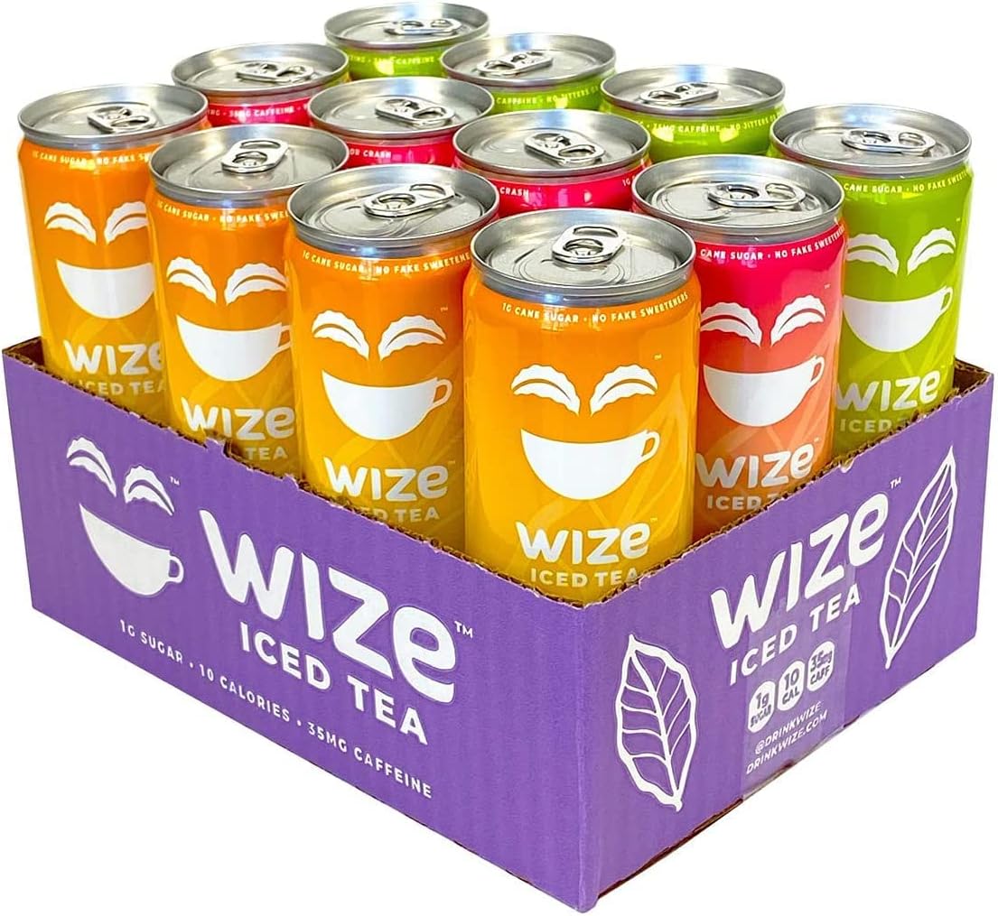 Wize Iced Tea, 3 Flavor Variety Pack with (4) Lemon, (4) Grapefruit, (4 ...