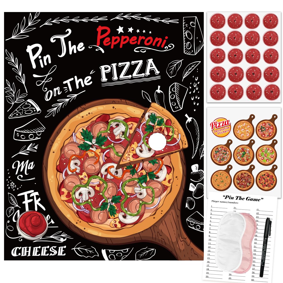 Amazon.com: Pizza Party Decorations Pin The Pepperoni on The Pizza ...
