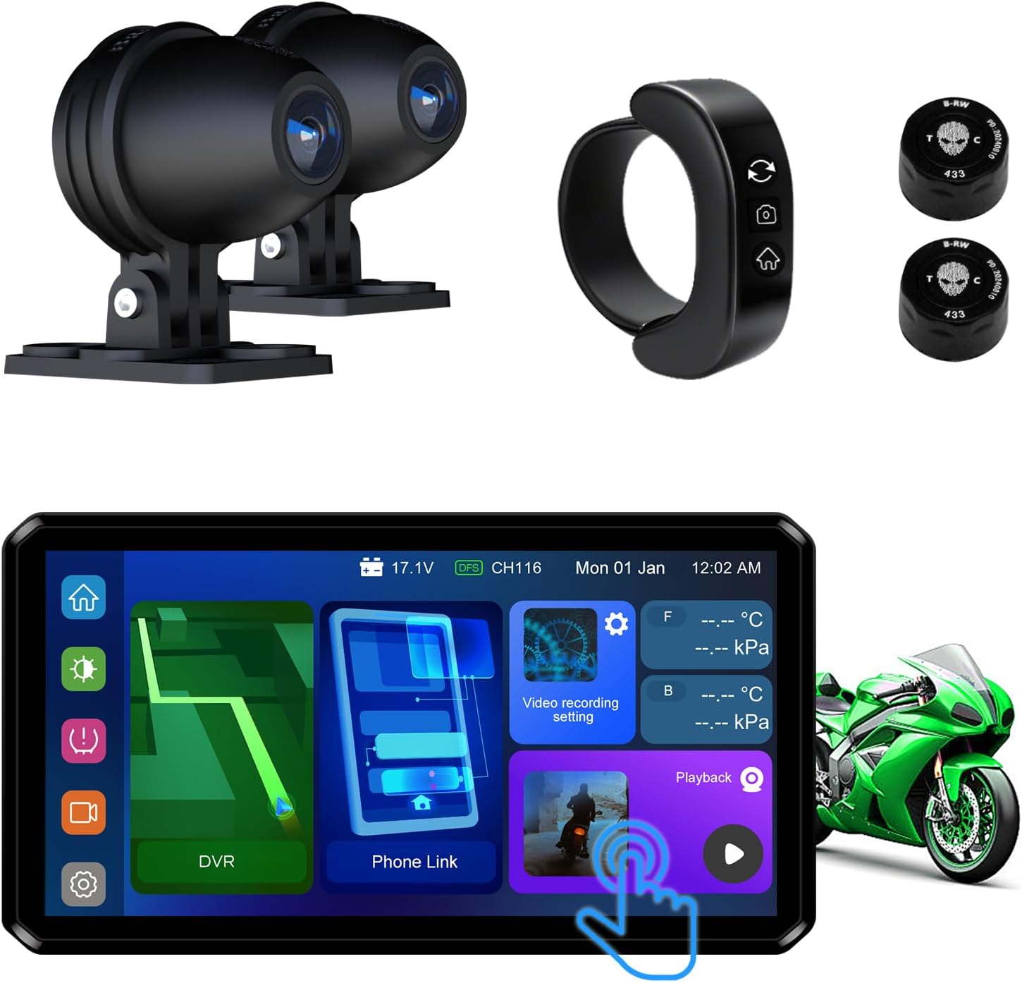 Amazon.com: AlienRider M12S-200 Motorcycle 77G Millimeter-Wave Radar ...