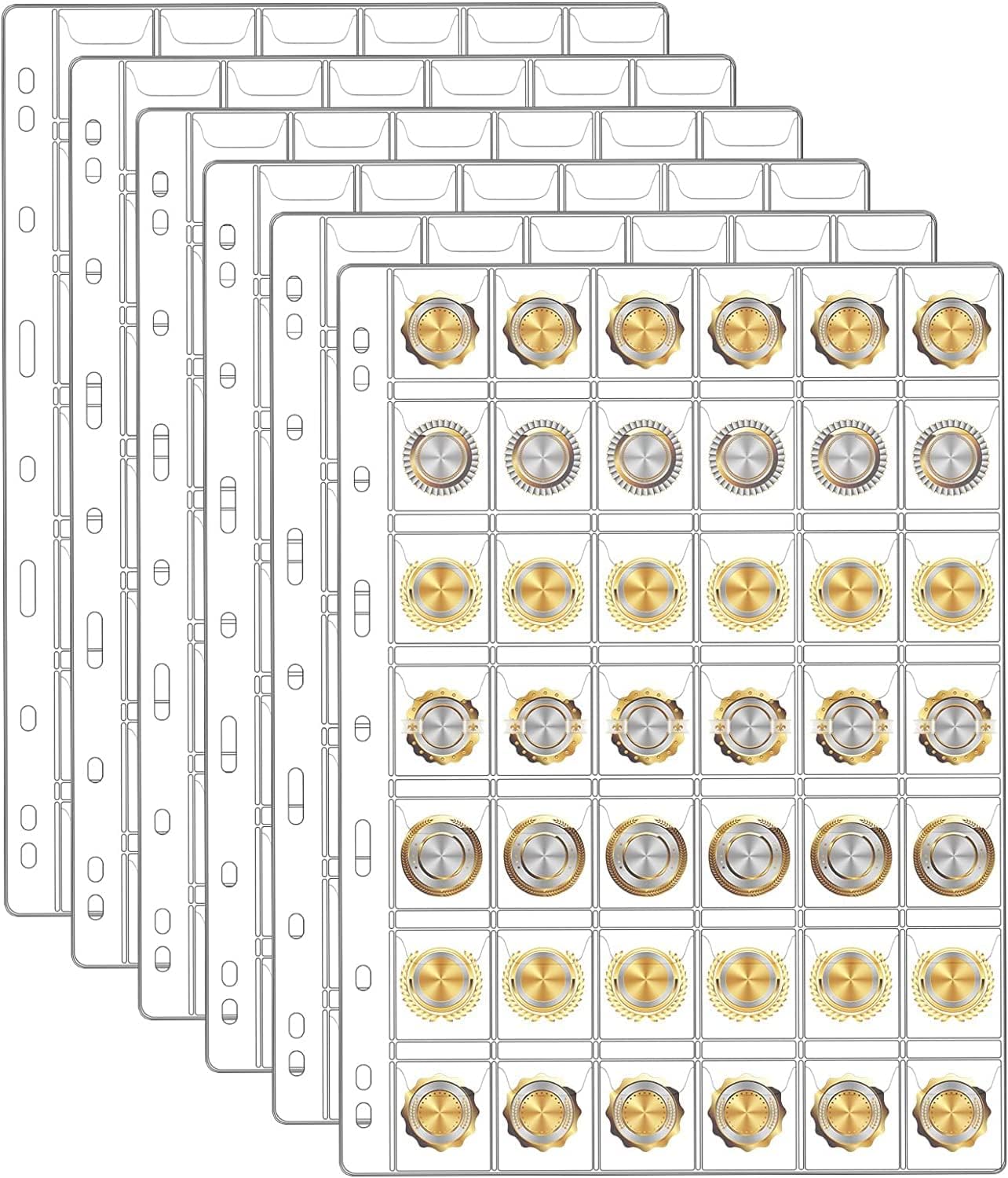 Amazon.com : 30-Pocket Coin Pages for Collectors, Standard 9-Hole Coin ...