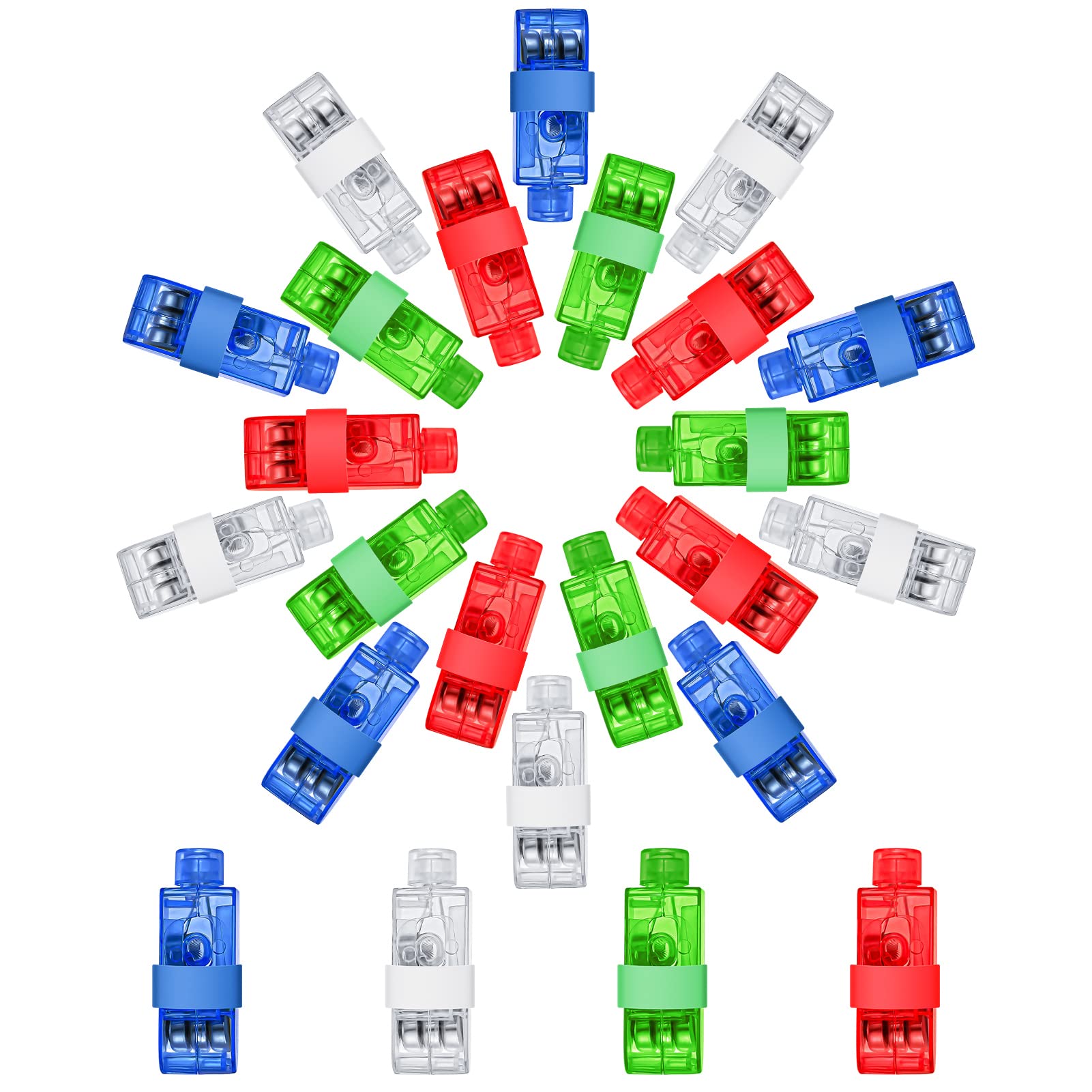 FRIUSATE 24 Pcs LED Finger Lights Finger Flashlights 4 Colors Bright ...