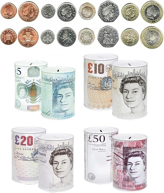 Direct Mart Money Savings Tin, Compact Cash Tin with Note & Coin Slot ...