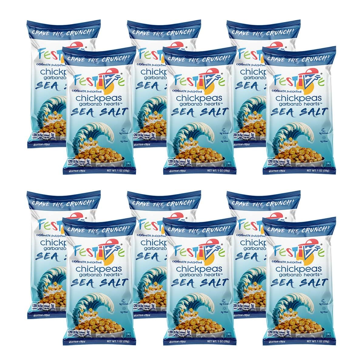 Amazon.com: Snack Festive Sea Salt Chickpea Garbanzo Beans, 12 Packs of ...