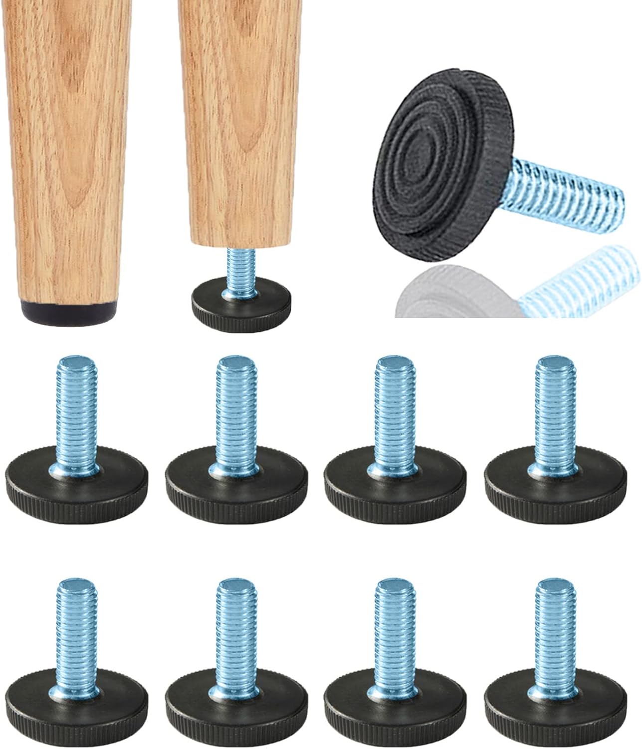 Amazon.com: 8 PCS M6 Thread Adjustable Furniture Levelers Screw in ...