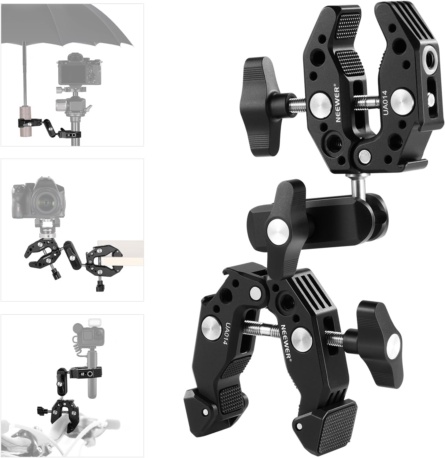 Amazon.com : NEEWER Double Super Clamp Camera Mount with Dual Ball ...