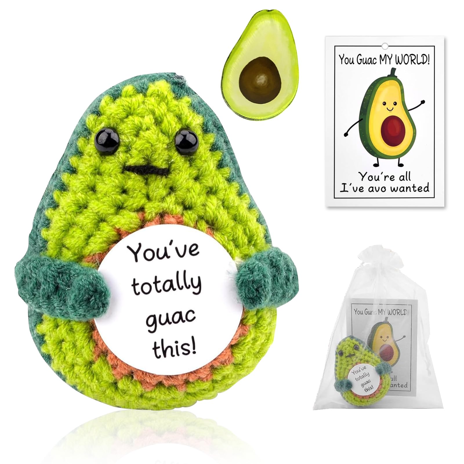 LINXINS Positive Gifts Avocado Knitting Doll, Avocado Gifts Set ...
