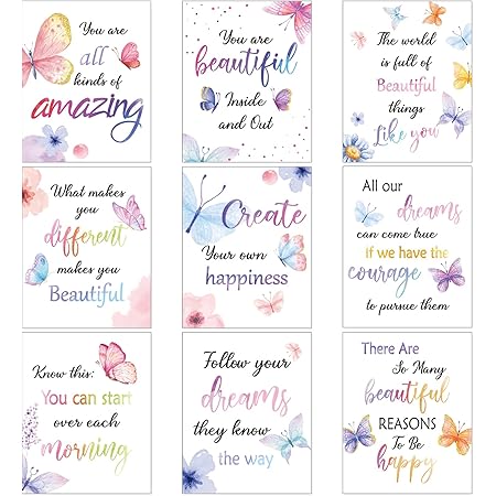 8 Pieces Inspirational Wall Decor Girl Motivational Posters Teen Girls ...