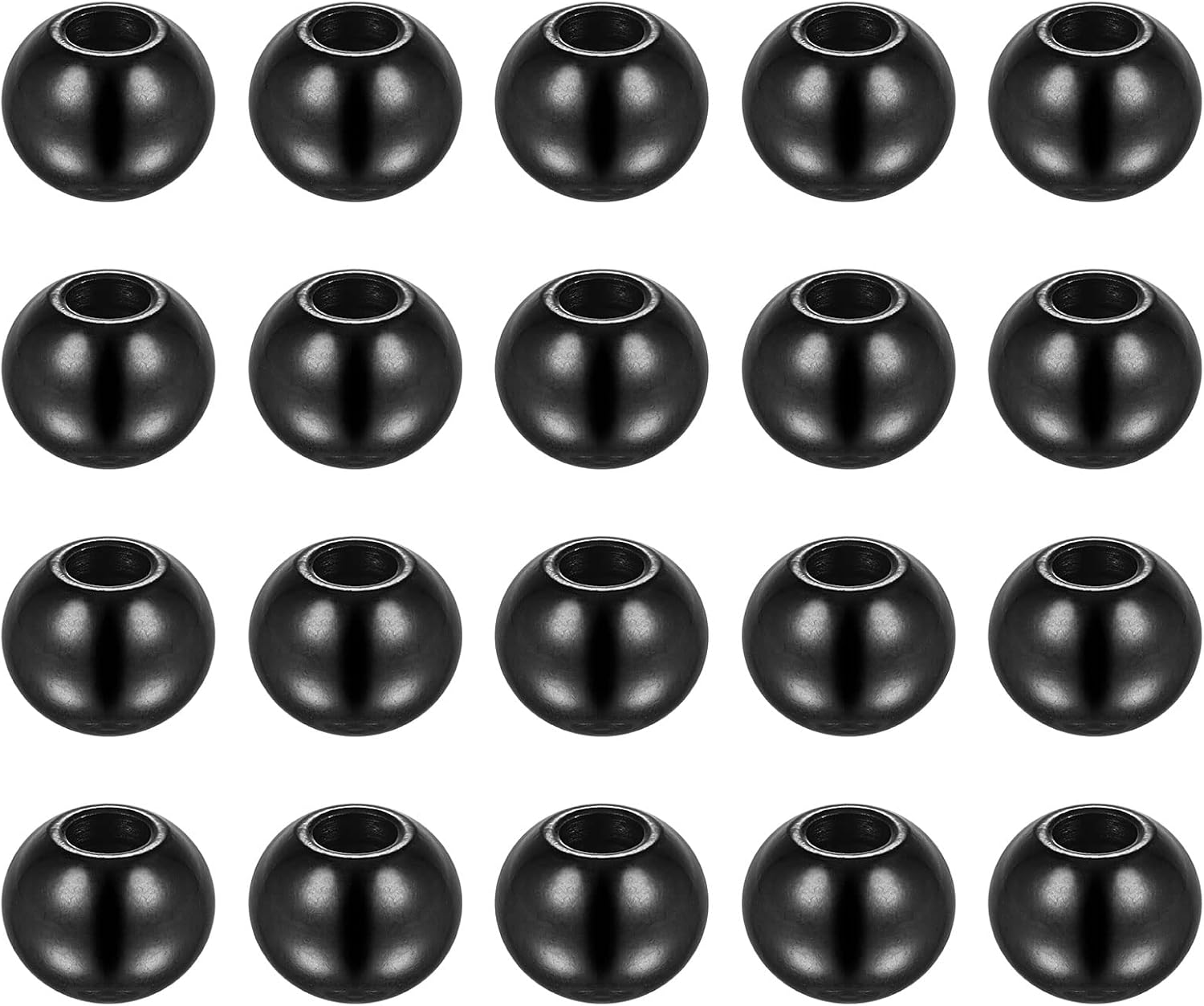 Amazon.com: HARFINGTON 20pcs Beads 10mm Stainless Steel 4mm Hole Dia ...