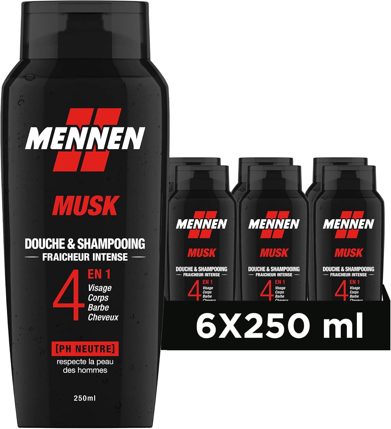 Mennen Musk Gel Douche & Shampooing 4 en 1 très frais et parfumé - Lot ...