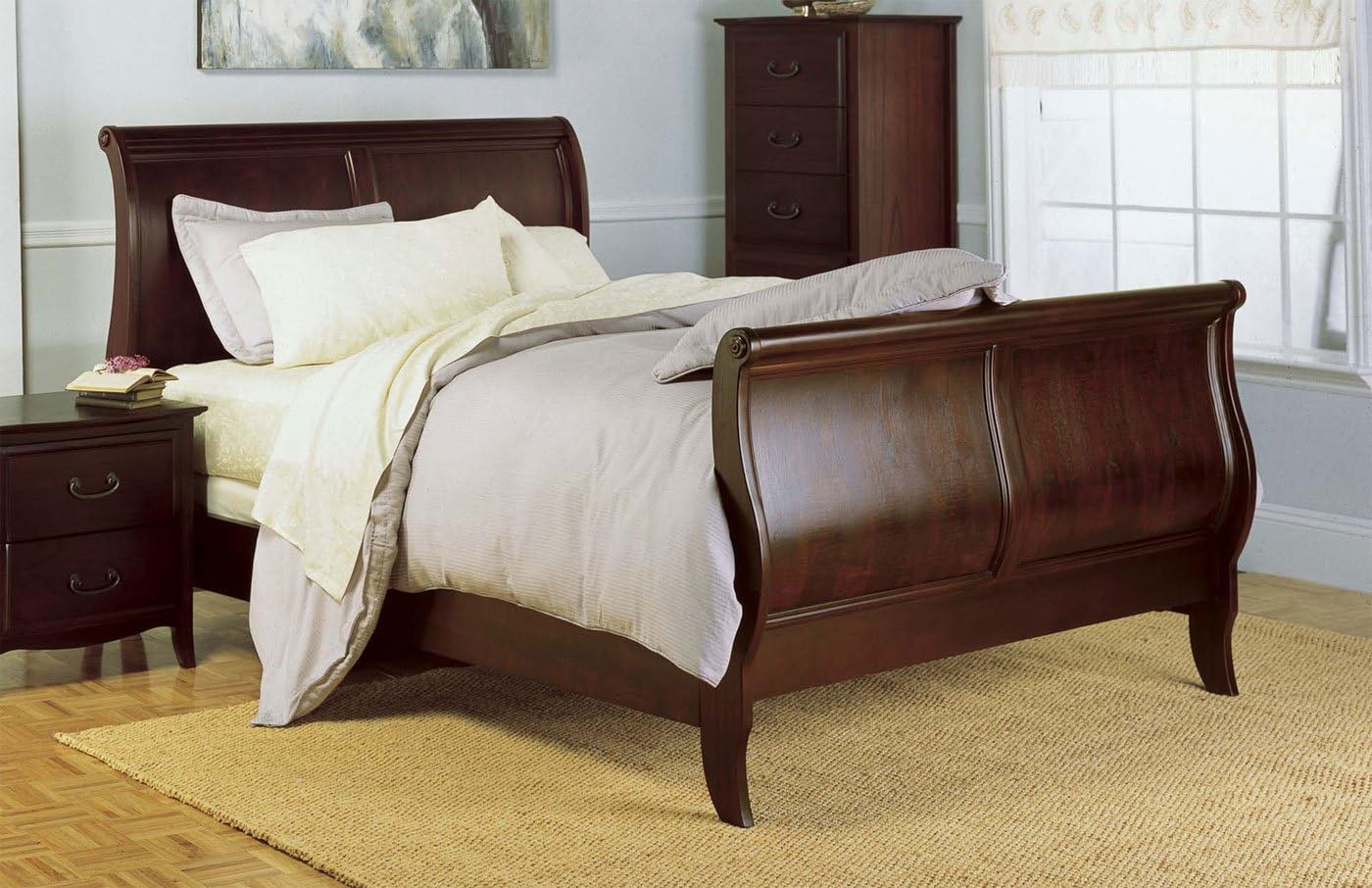 Amazon.com: Modus Furniture Santa Barbara Sleigh Bed, Sable, Queen ...