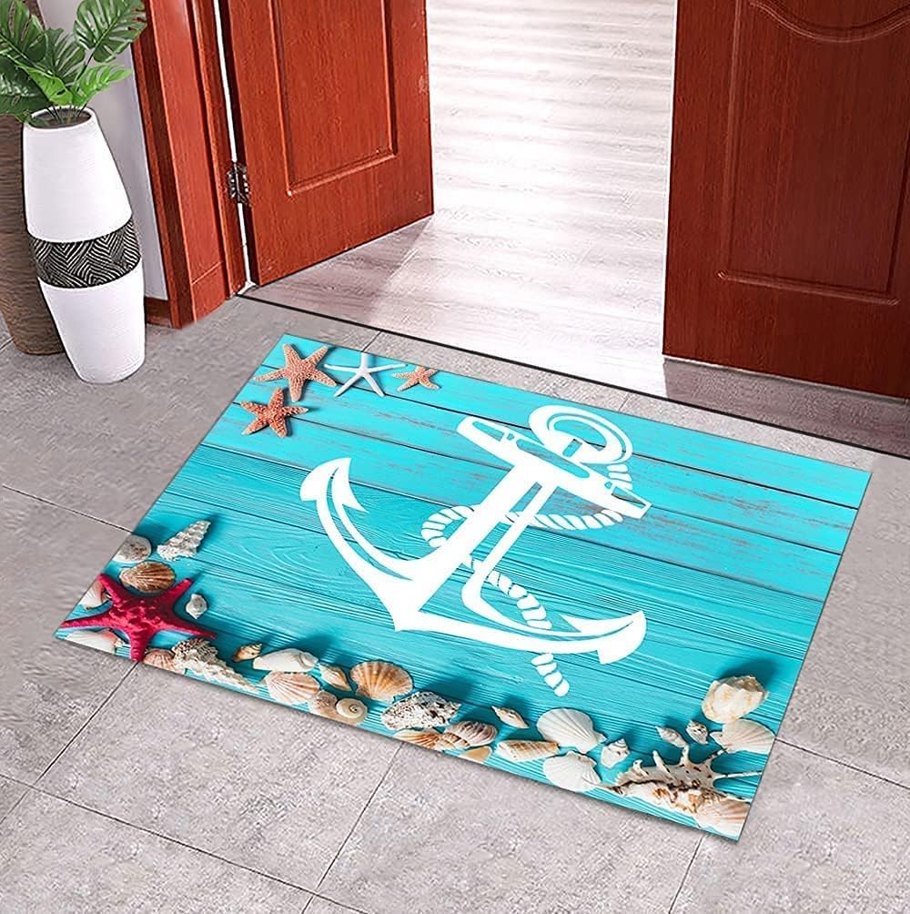 Amazon.com: Rustic Wood and Nautical Anchor Beachd Seashell Starfish ...