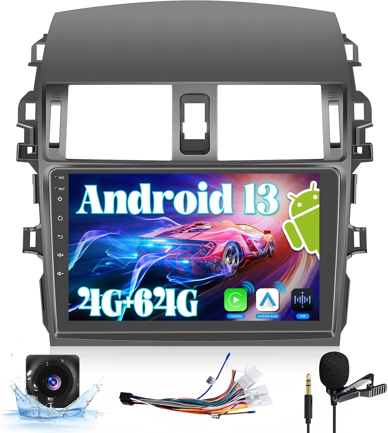 Amazon.com: [8-Core 4+64G] Ohradio Android Car Stereo for Toyota Corolla 2009-2013, 9'' Touch ...