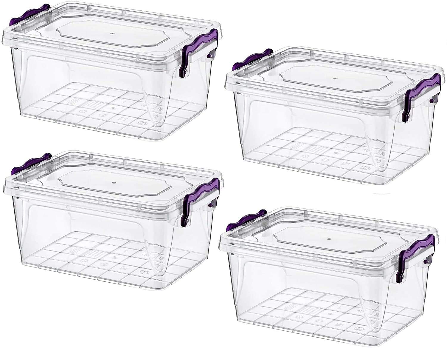 Food Storage Box with Lid Handle Clip Lock Plastic Clear Food Container ...