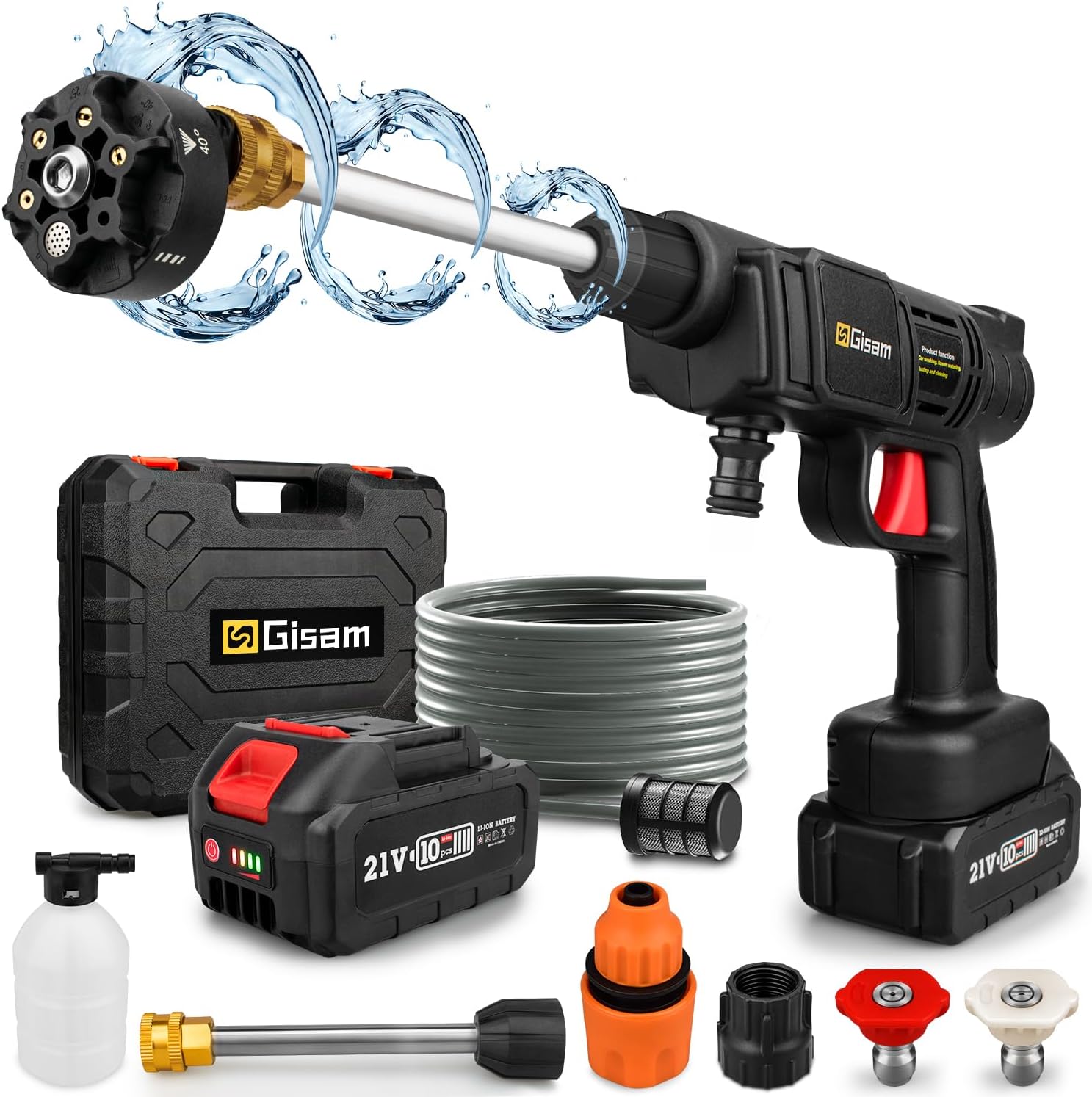 idropulitrice portatile a batteria professionale, max 30 Bar/435 PSI ...