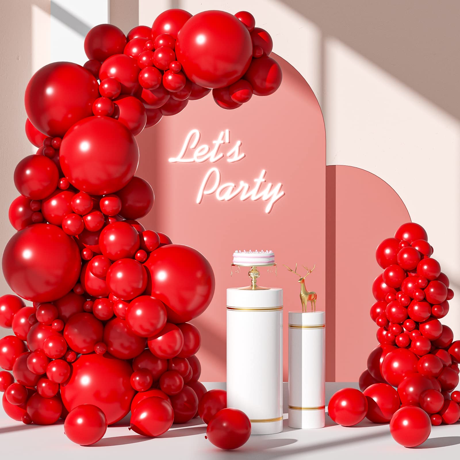 Amazon.com: FOTIOMRG 110pcs Red Balloon Garland Arch Kit, 18 12 10 5 ...