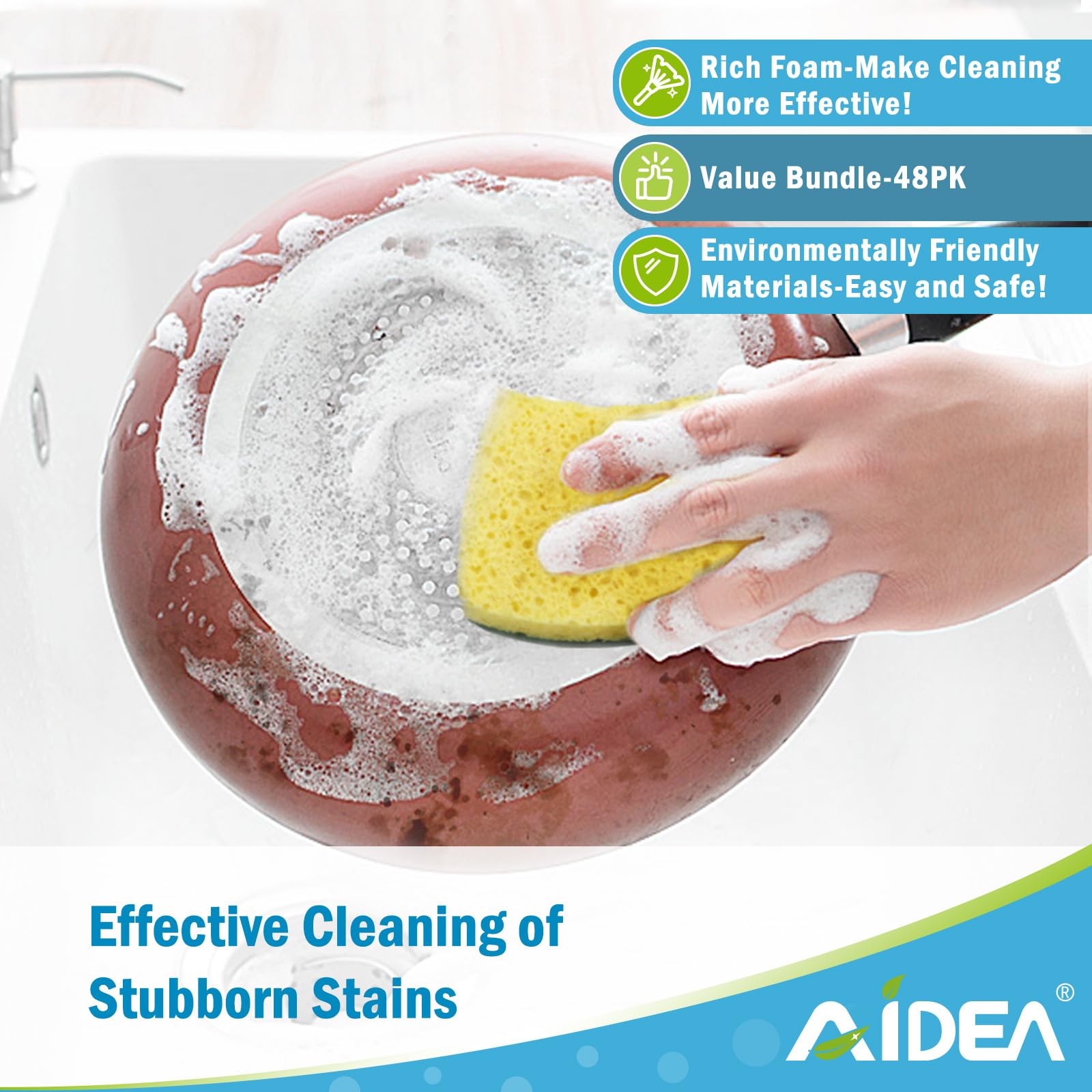 Snapklik.com : Sponges Kitchen, Scrub Sponges-48Count, Sponge For ...