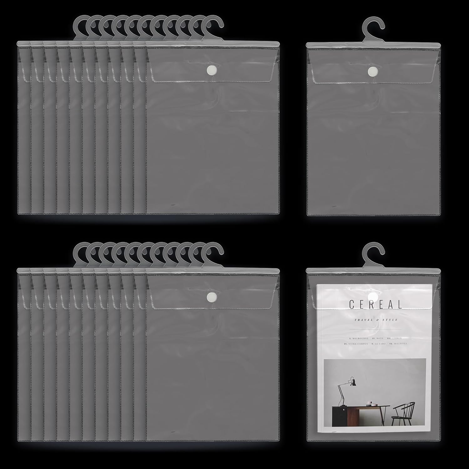 Amazon.com: 24 PCS Hanging Storage Bags with Hook, 12.6 x 10 Inches ...