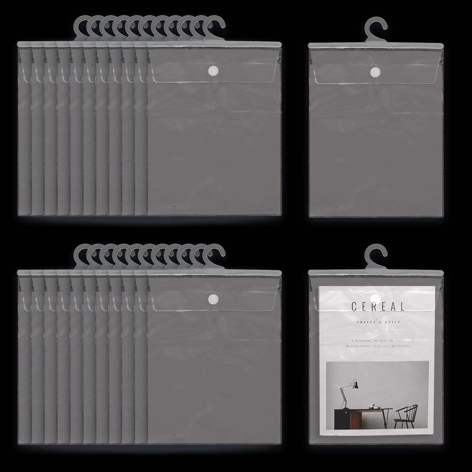 Amazon.com: 24 PCS Hanging Storage Bags with Hook, 12.6 x 10 Inches ...