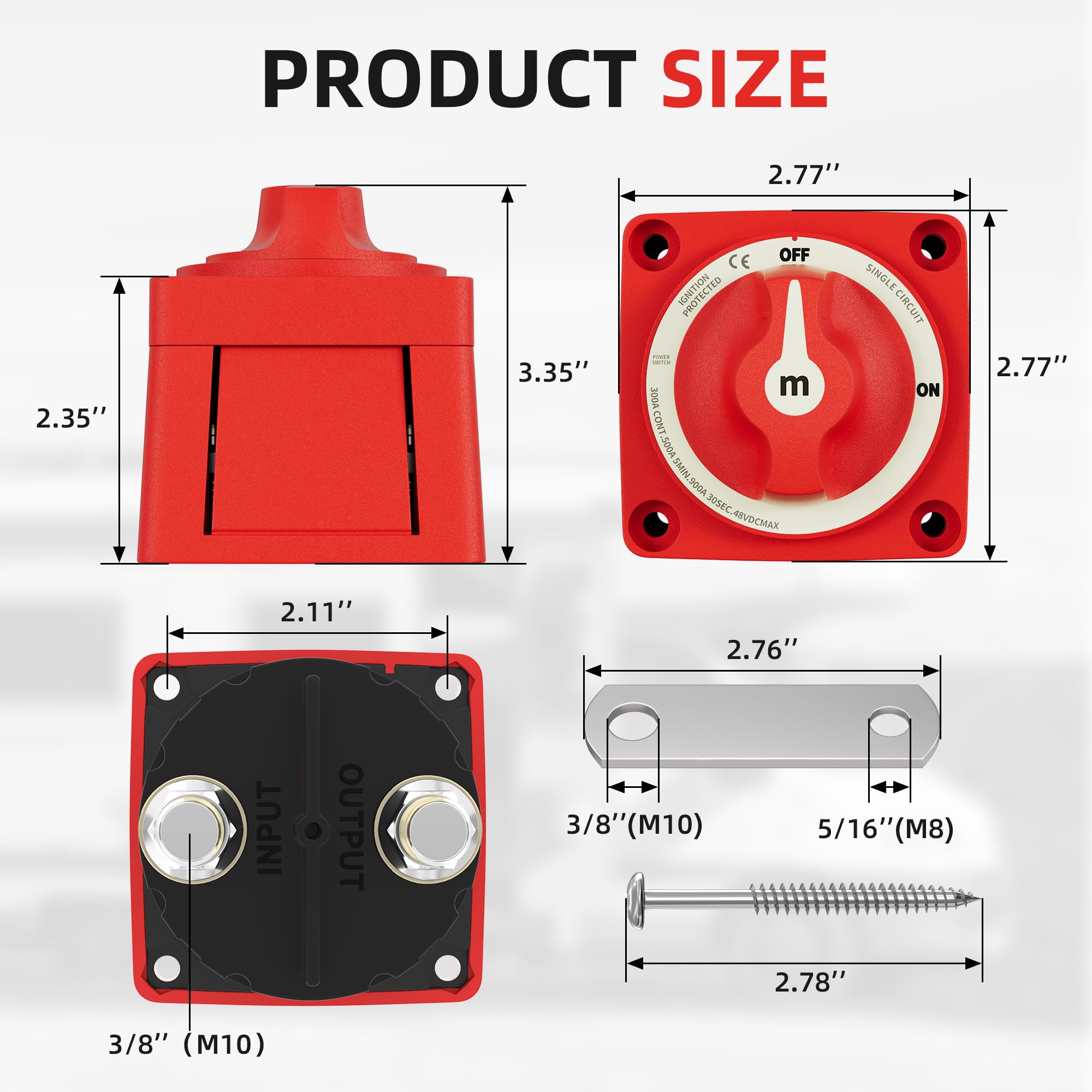 Snapklik.com : Top Post Battery Disconnect Switch 12V 48V 300A Marine ...