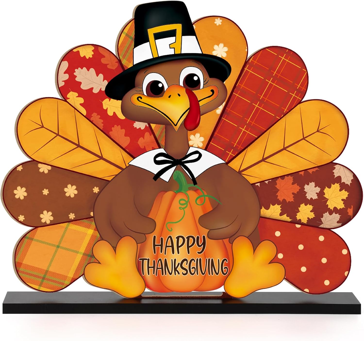 Amazon.com: Thanksgiving Decorations Wooden Turkey Table Sign Fall ...