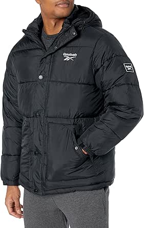 Reebok Mens Quilted Warm Puffer Jacket at Amazon Men’s Clothing store