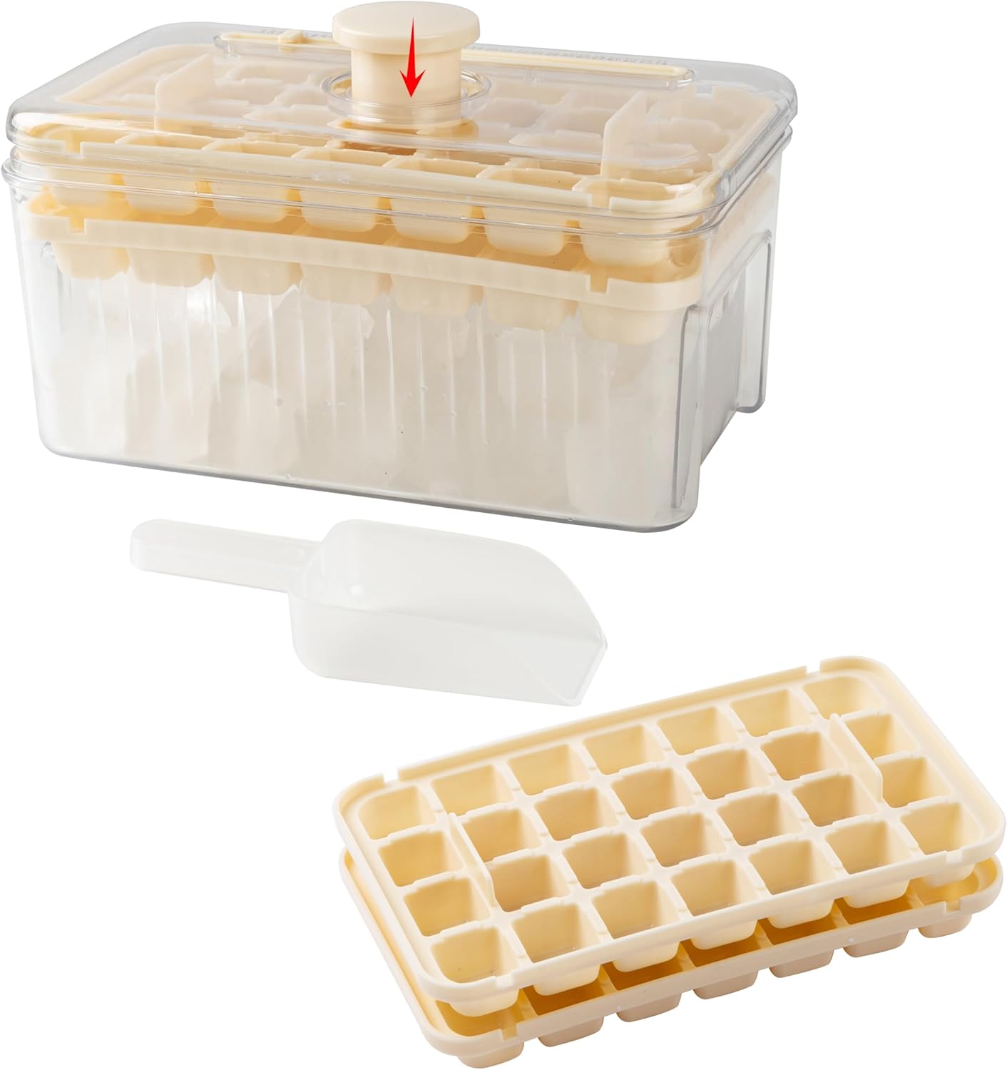 Amazon.com: HKTLZNEI Ice Cube Tray with Lid and Bin, 56 Pcs Small Ice ...