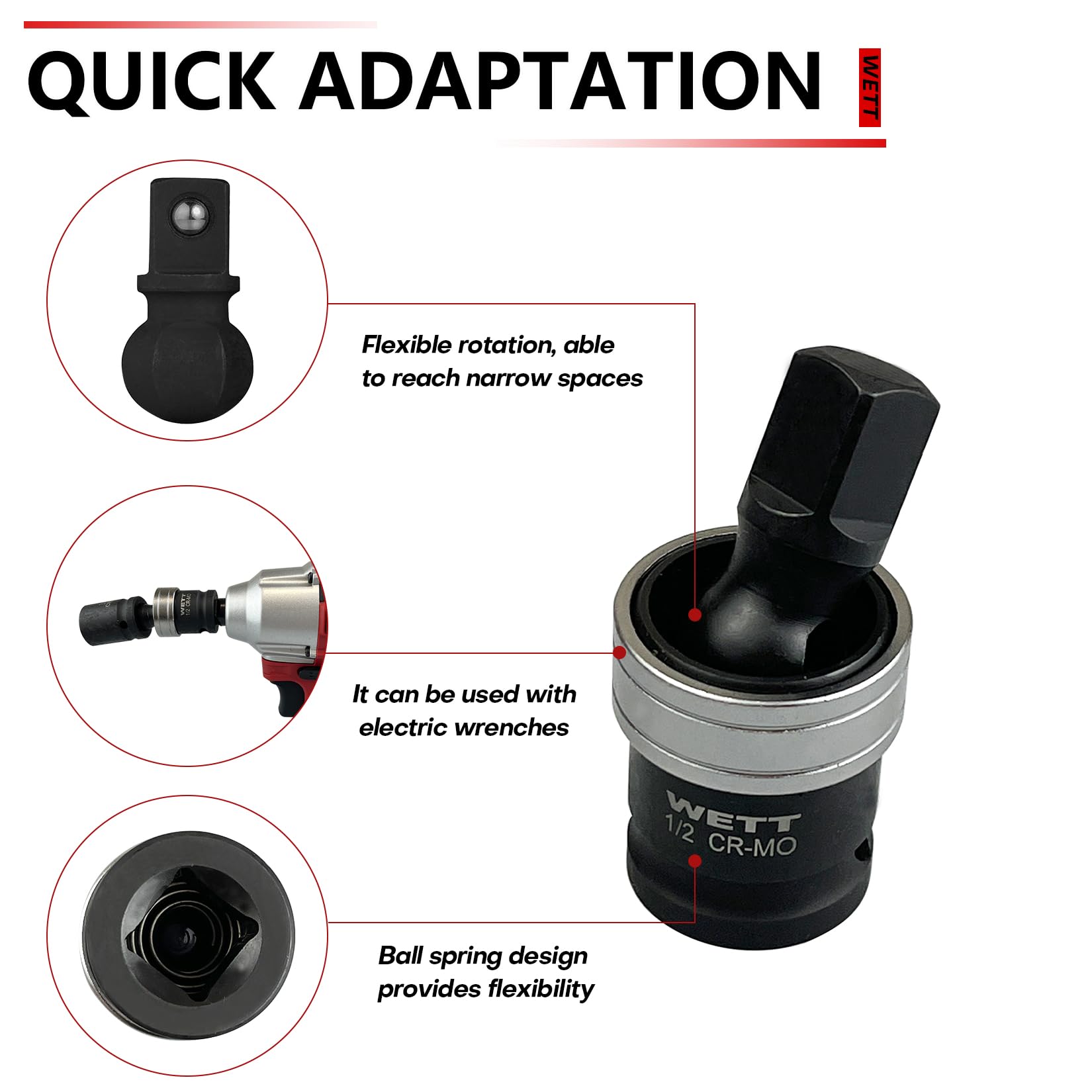 Snapklik.com : Impact Universal Joint Set, 3-Piece Socket Swivel ...