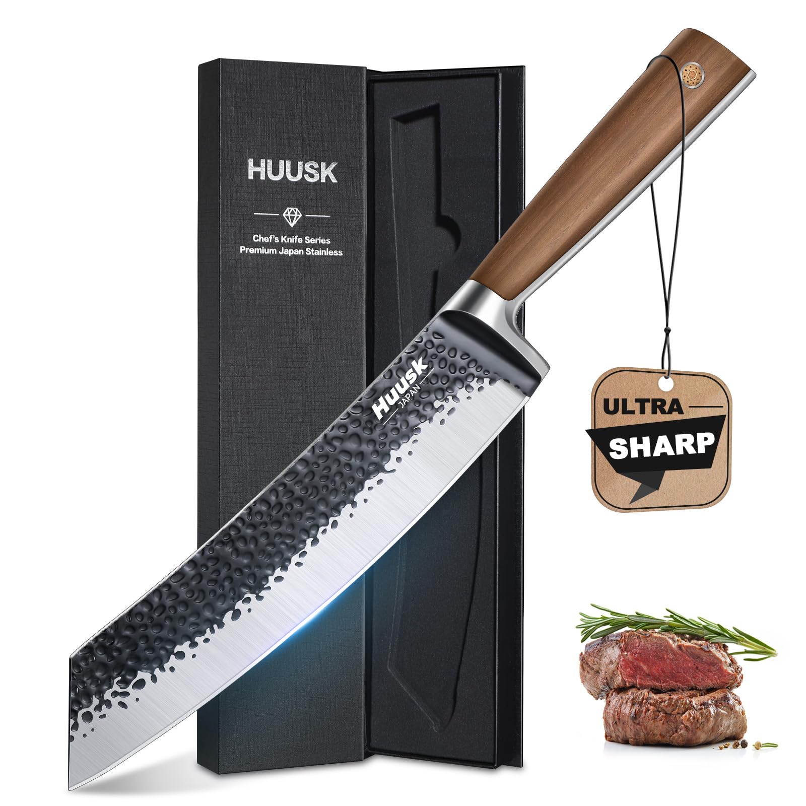 Amazon.com: Huusk Butcher Knife 8.5 Inch Meat Cleaver Knife Japanese ...