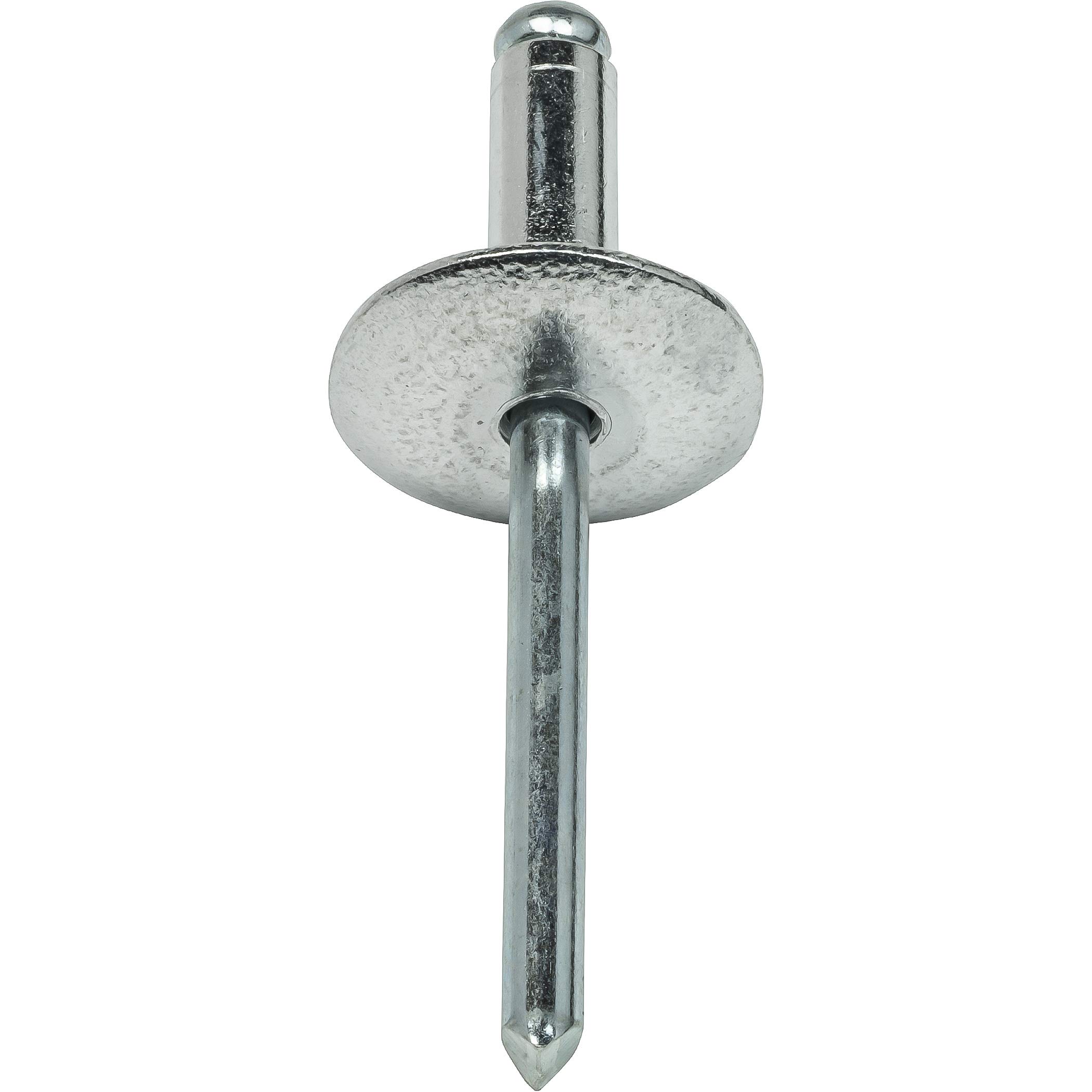 Snapklik.com : Large Flange Pop Rivets 1/8" X 1/8" Aluminum Body Steel ...