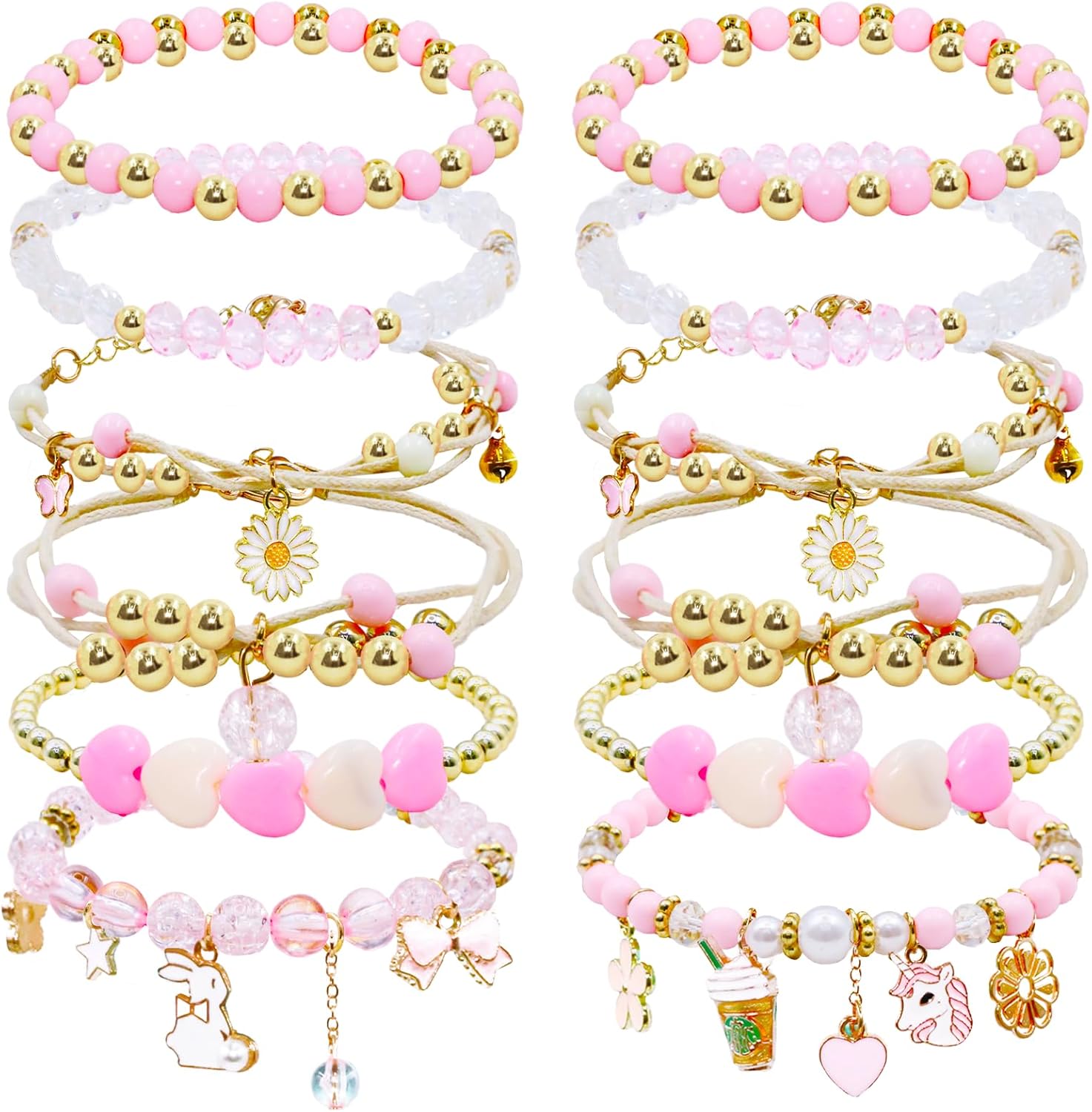 Amazon.com: yesaior 12/22Pcs Friendship Bracelets Preppy Charm ...
