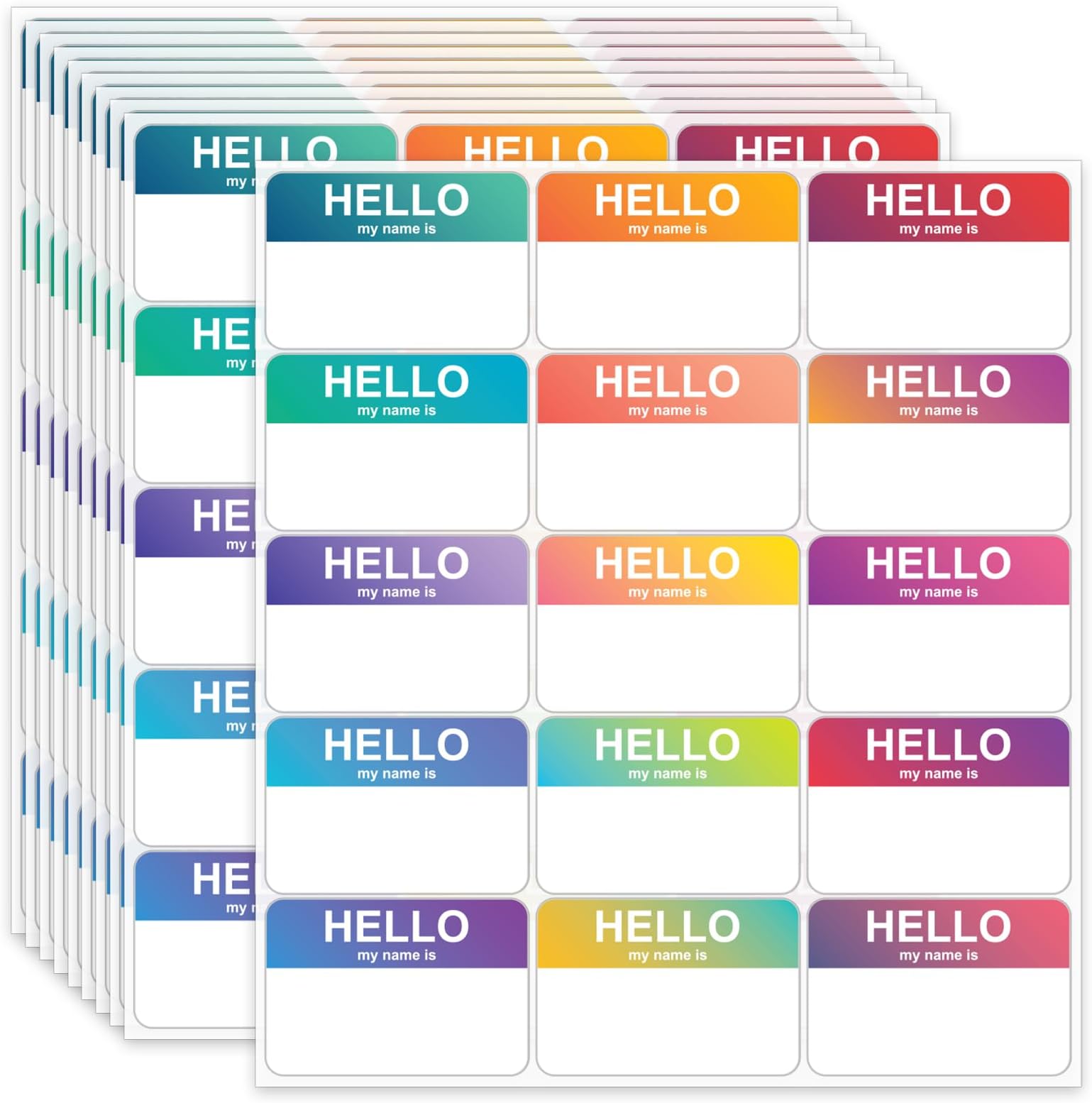 Amazon.com: Tacnology 375 Pcs Name Tag Stickers - 3"x 2" Colorful ...