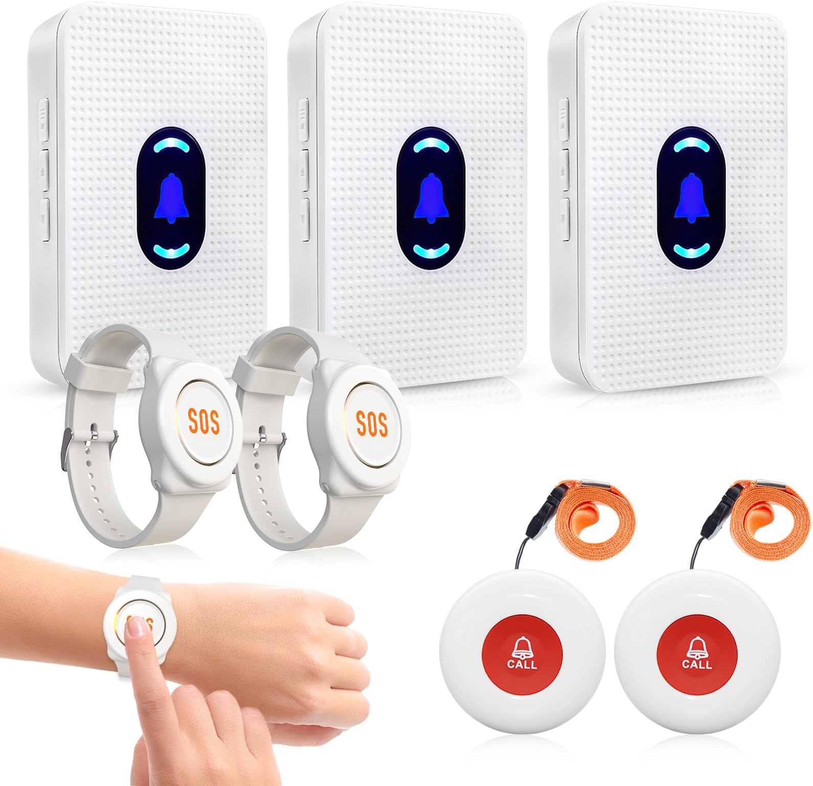 Amazon.com: CallToU Wireless Caregiver Pager Call Button 500+Feet Nurse ...