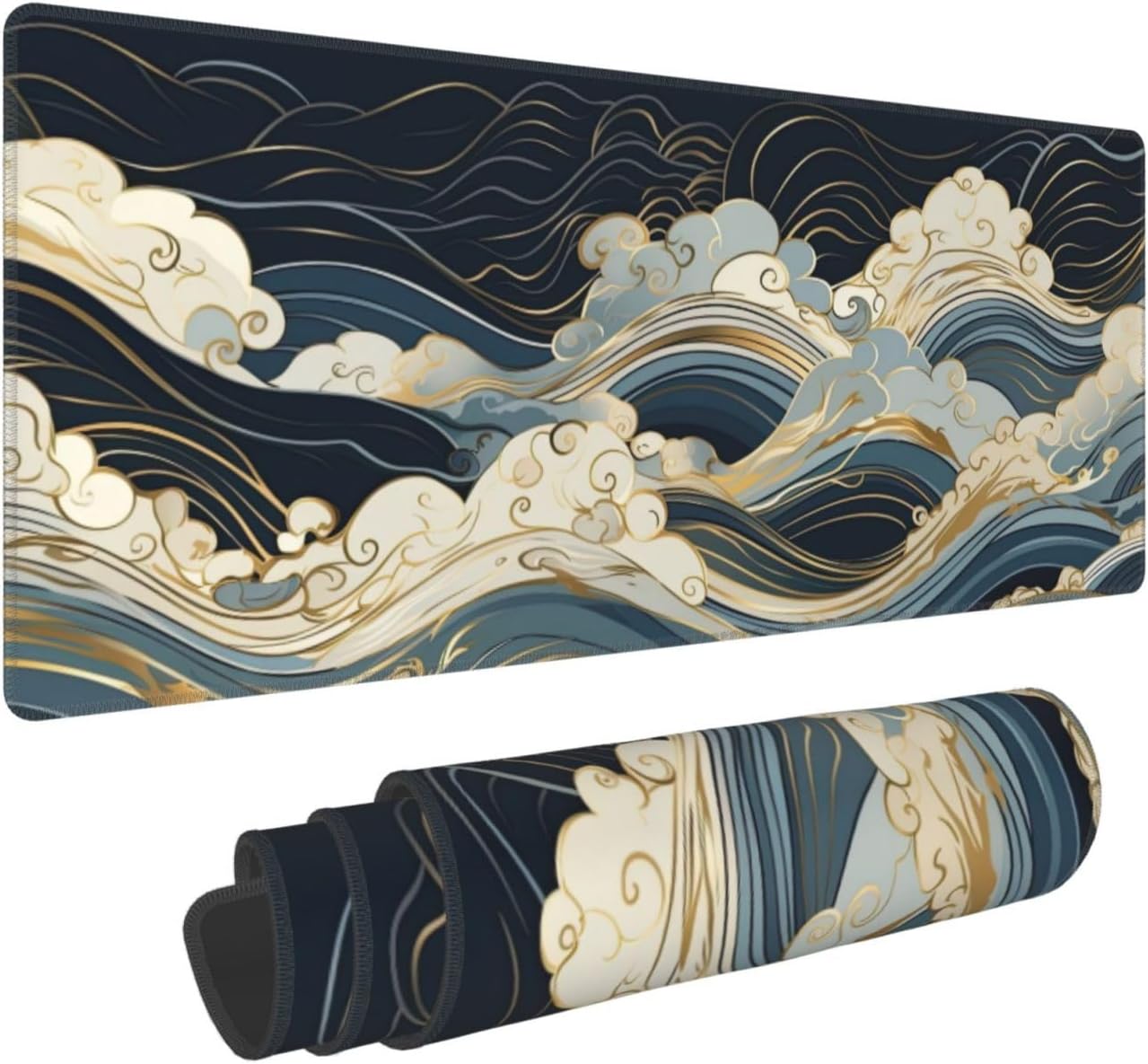 Amazon.com: Abstract Japanese Ocean Waves Gaming Mouse Pad XL, Large ...