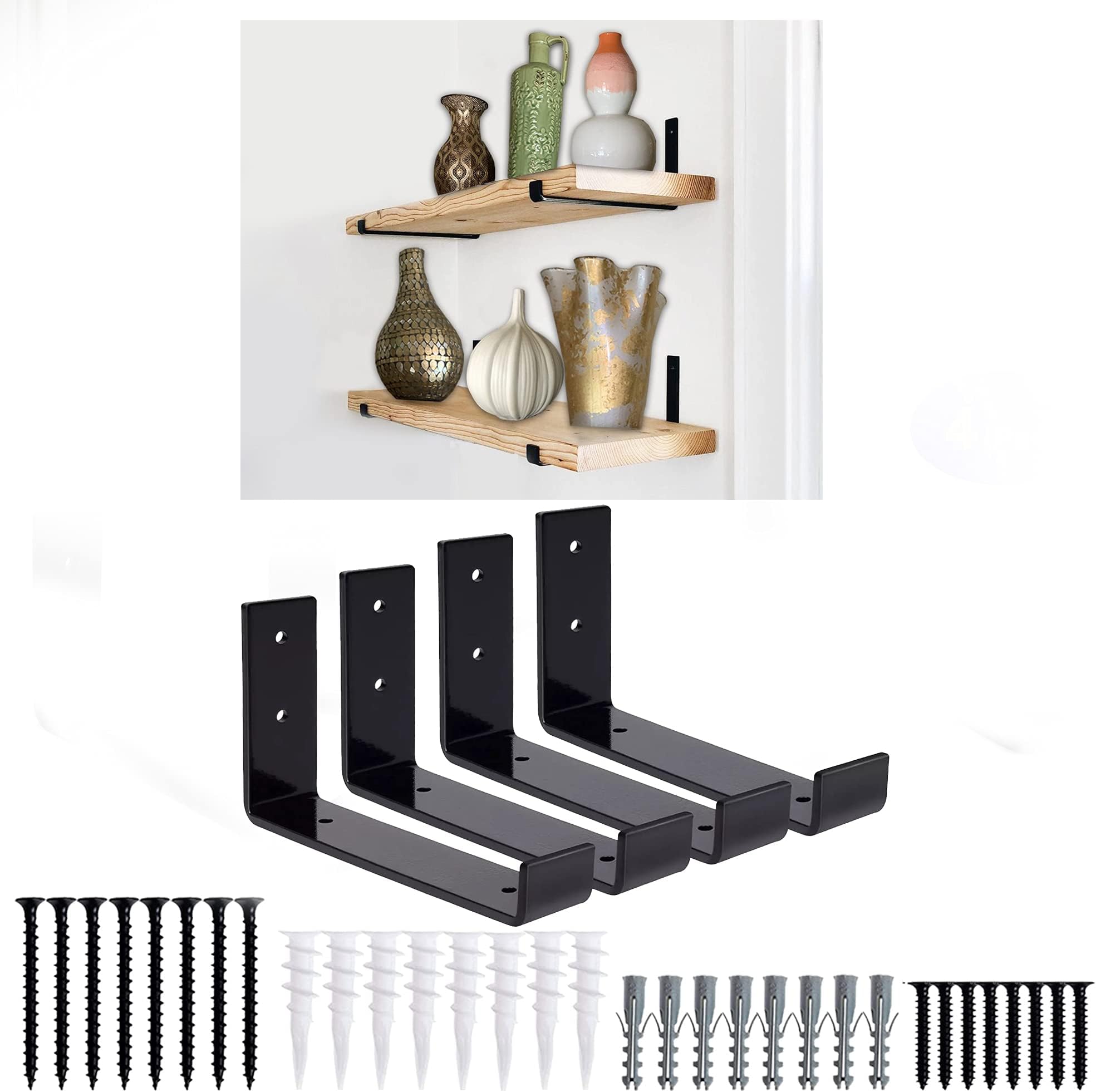 Amazon.com: Shelf Brackets 4 Pack Heavy Duty Floating 11.25"L x 6.0"H x ...