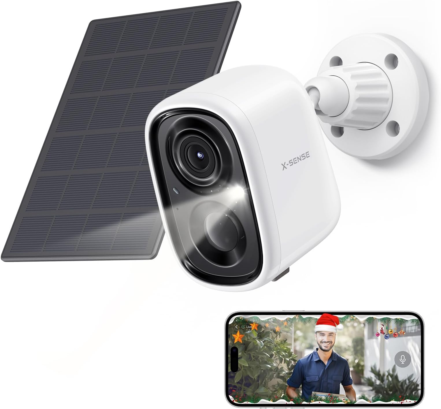 SV3C Solar Security Camera Outdoor,2K Wireless CCTV Cameras,Battery ...
