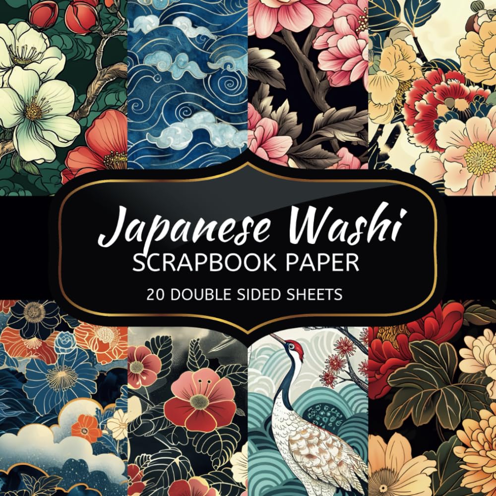 Japanese Washi Scrapbook Paper: 20 Sheets Double Sided Color, Decoupage ...