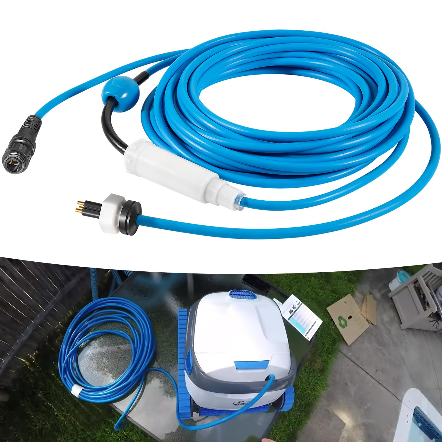 Amazon.com: 99958906-DIY 18M/60FT Blue 3-Wire Cable with Swivel for ...