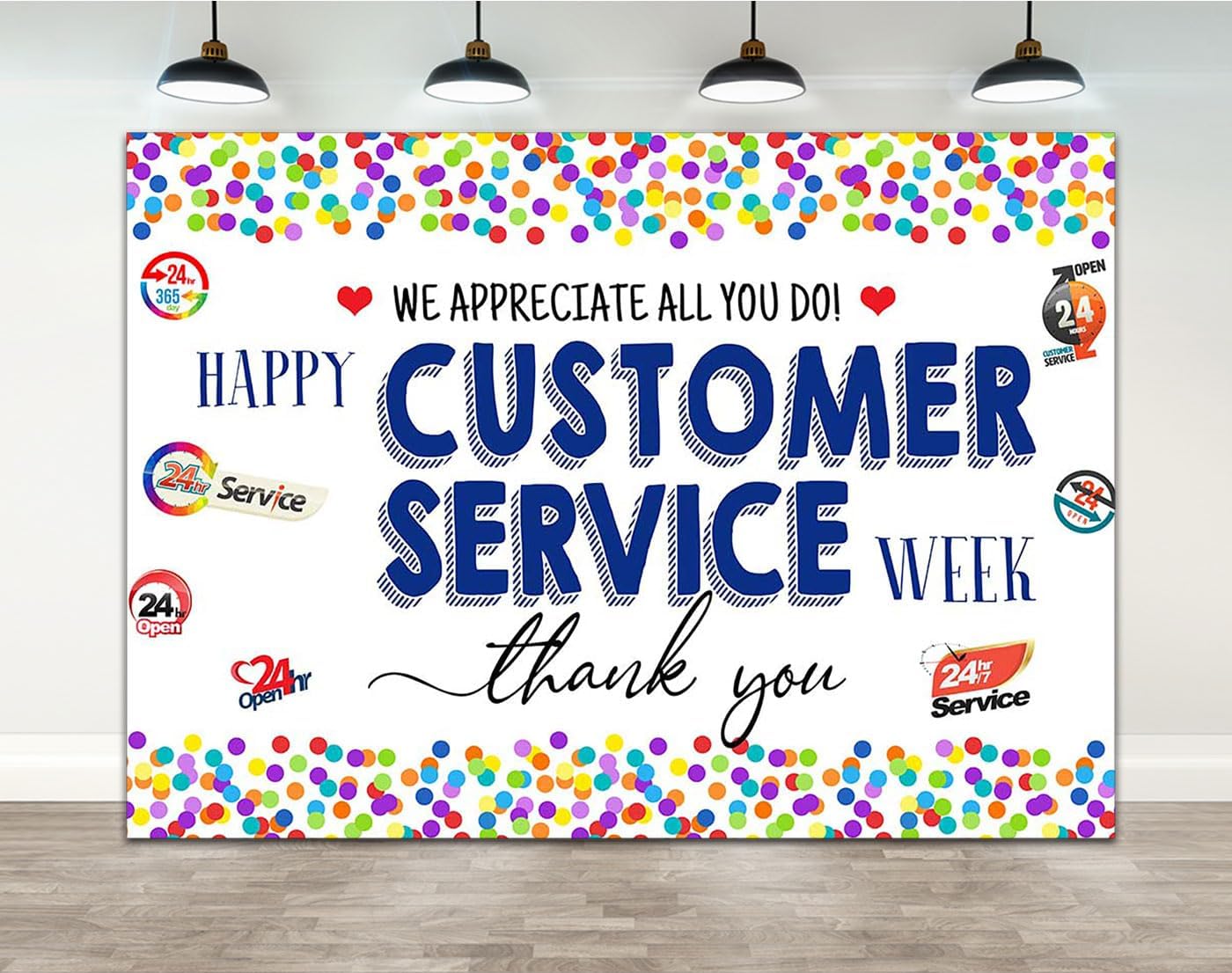 Amazon.com : Ticuenicoa 7x5ft Happy Customer Service Week Backdrop ...