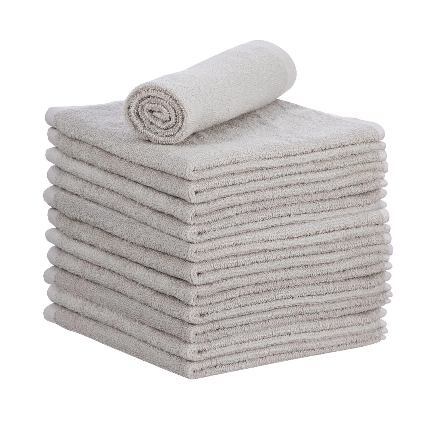 Amazon.com: Superio Cotton Terry Washcloths Grey Towels 100% Cotton ...