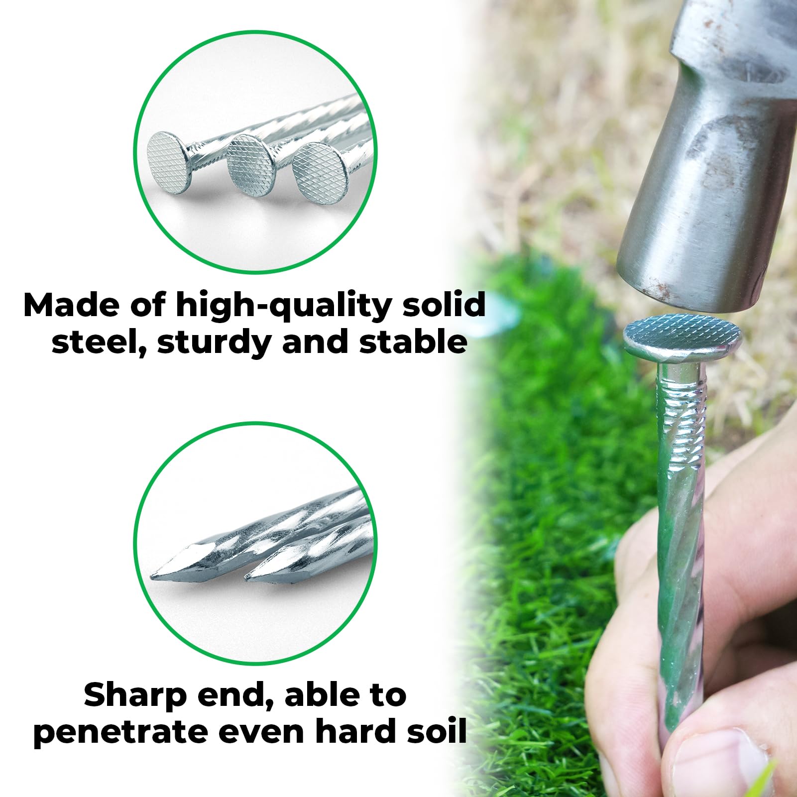 Snapklik.com : 12-Inch Spiral Landscape Stakes, 25 Pcs Galvanized Metal ...