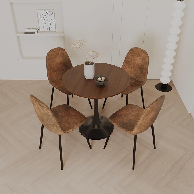 Amazon.com - Hilknen Round Kitchen Table and Chairs Set, Dining Room ...