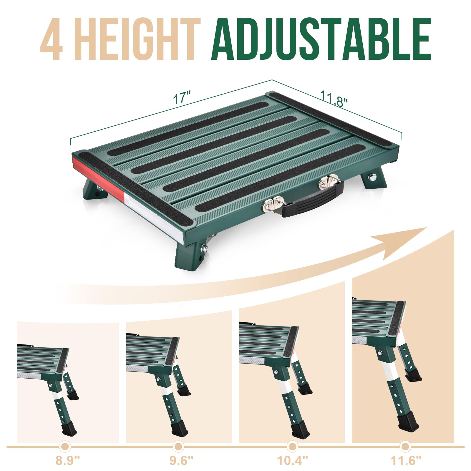 Snapklik.com : Yagud RV Stool, Adjustable Height Folding Step Stool