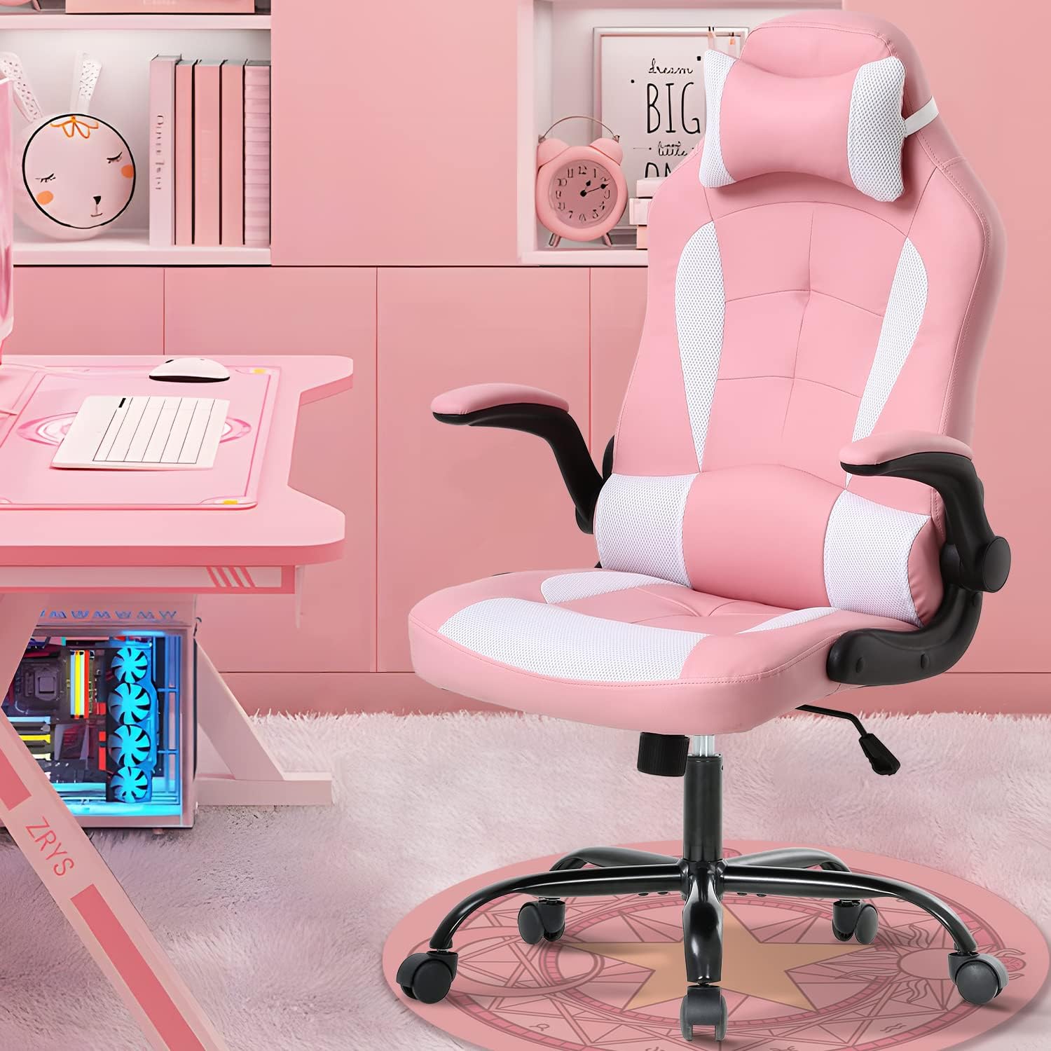 Amazon.com: Gaming Chair for Adult, Kids Pink Office Desk Chair ...