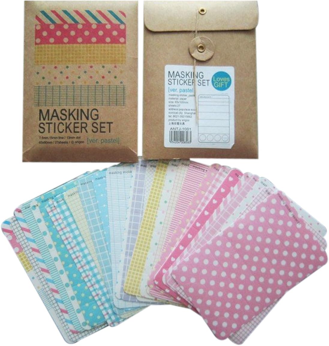 Amazon.com: Wrapables Decorative Patterns Masking Sticker Set - Pastel ...