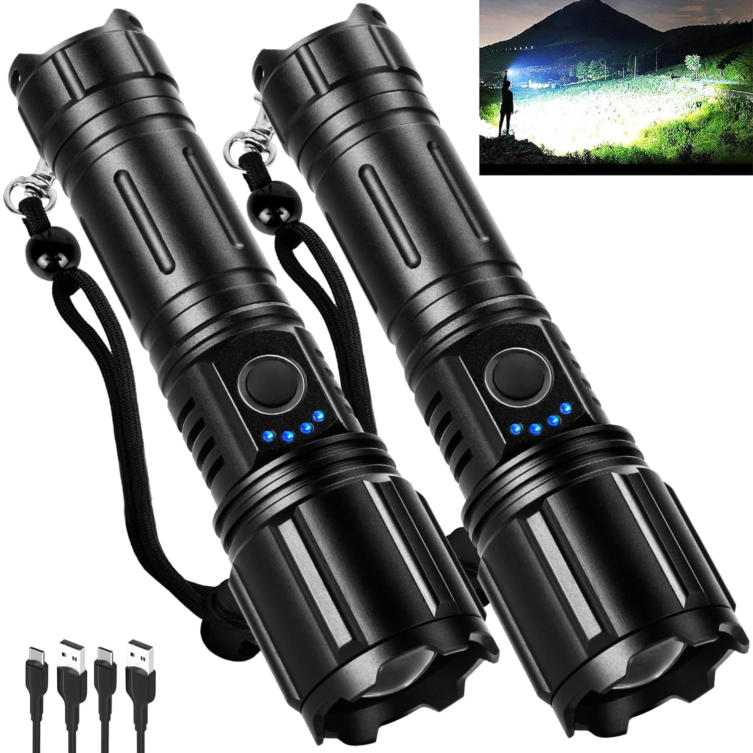 Rechargeable LED Flashlights High Lumens, 990000 Lumen Super Bright ...