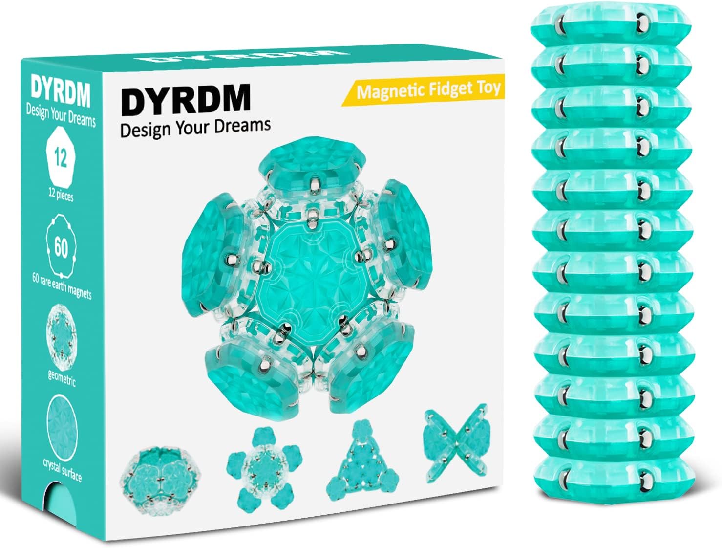 Amazon.com: DYRDM Magnetic Fidget Sphere 12 Pcs Magnetic Pentagons ...