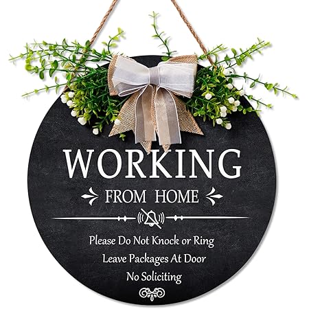 Amazon.com : Funny Working from Home Signs Gift Farmhouse Please Do Not ...