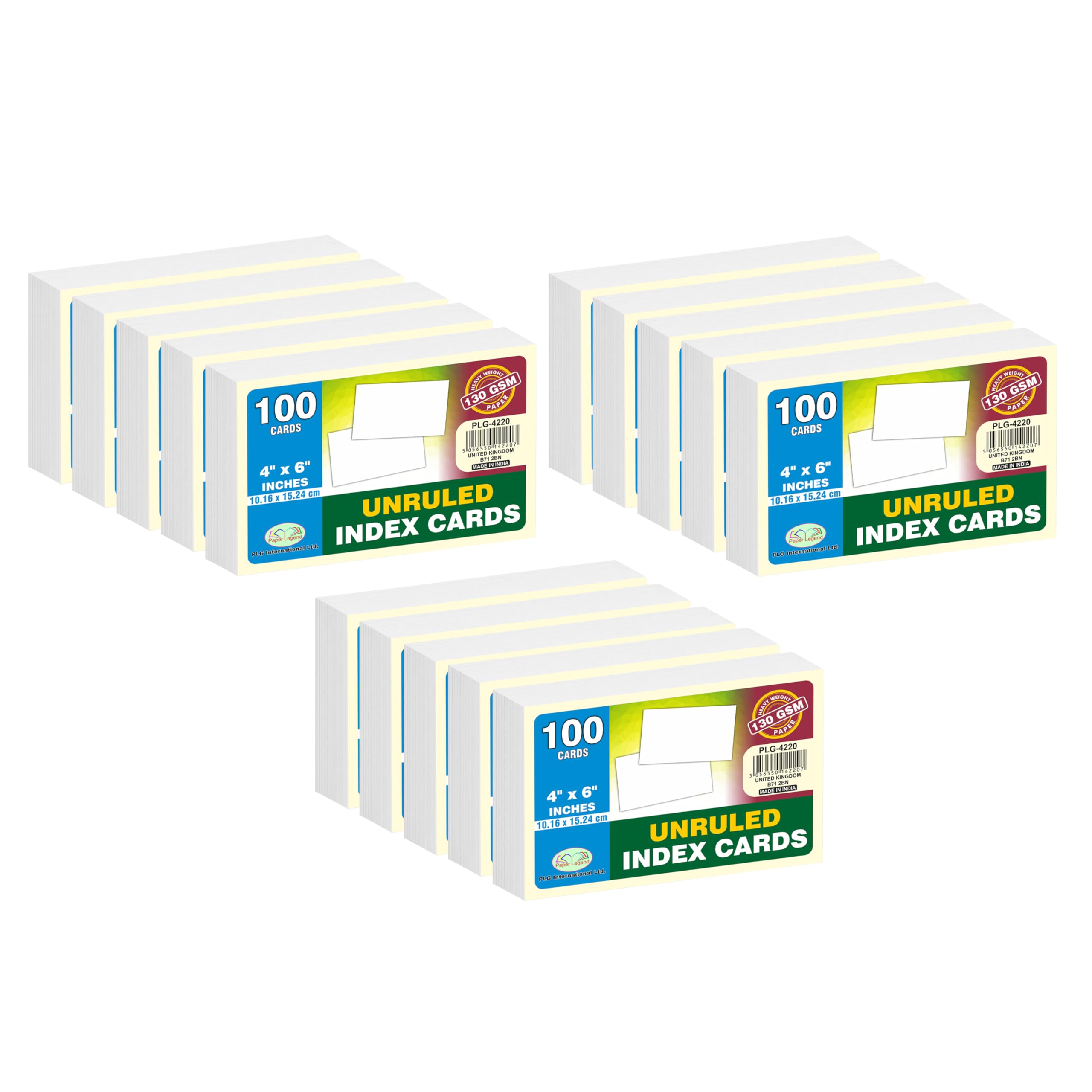 JMS we create smile 1500 Pcs White Unruled Index Cards - Revision Blank ...