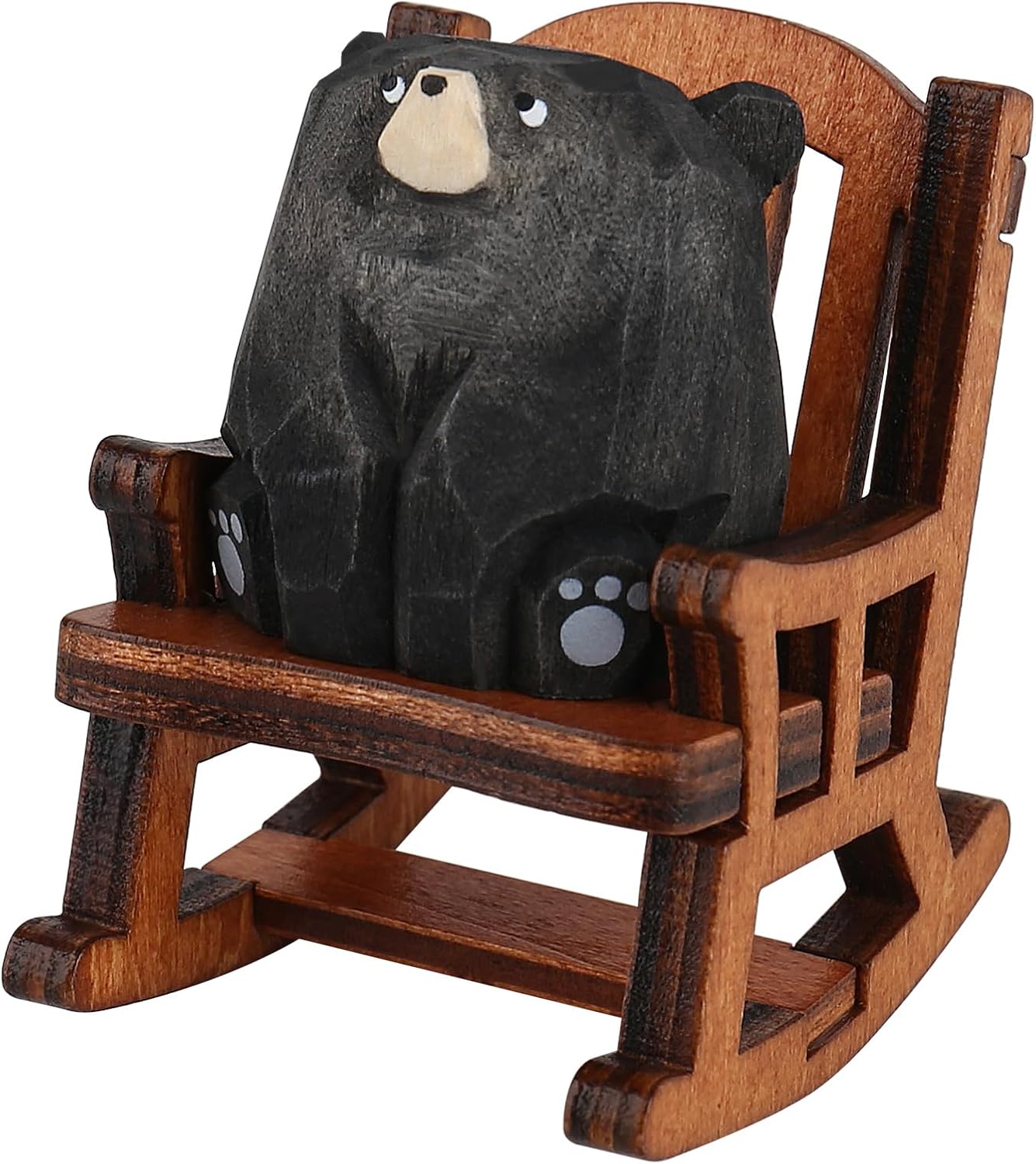 Amazon.com: Dripykiaa Miniature Bear Figurines Statue Wooden Craved ...